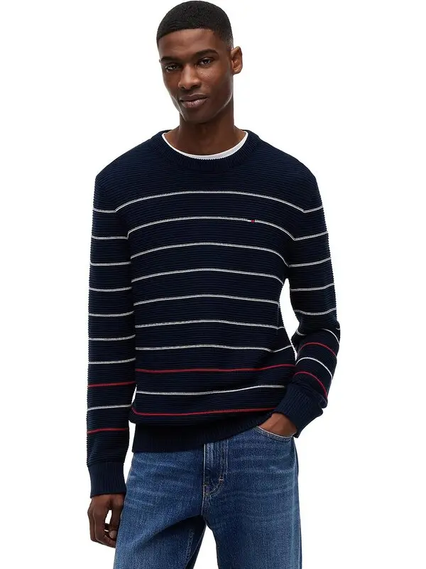 Tommy Hilfiger Slim Fit Striped Sweater - Dark Navy Stripe
