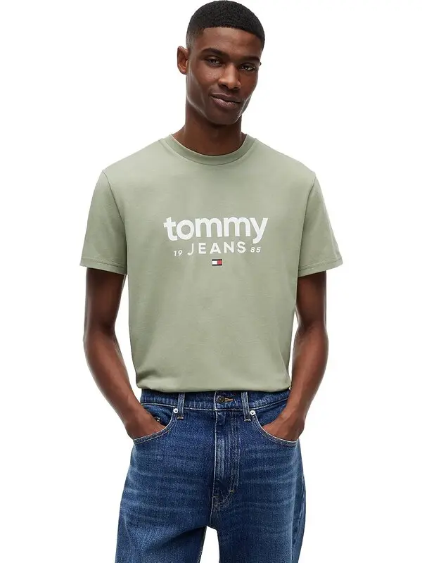 Tommy Hilfiger Logo Slim Fit T-shirt Green - Spring Olive