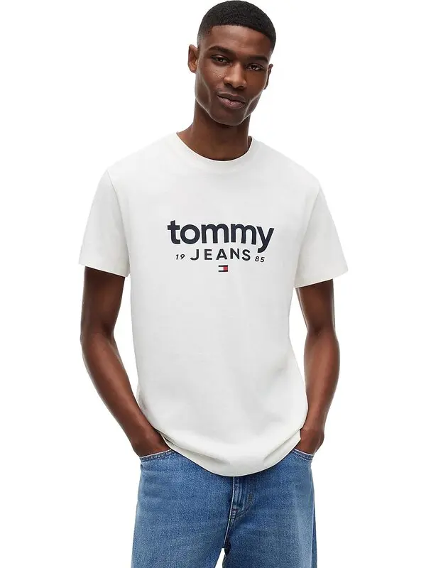 Tommy Hilfiger Logo Slim Fit T-shirt White - Ancient White