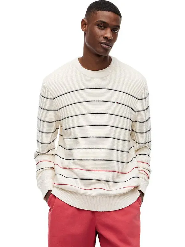 Tommy Hilfiger Striped Crewneck Sweater - Ancient White Multi Stripe