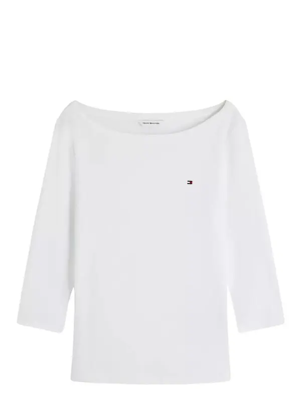 Tommy Hilfiger Slim Fit Boatneck T-shirt - Ecru