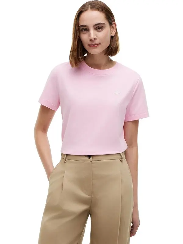 Tommy Hilfiger Embroidered Script Monogram T-shirt - Classic Pink