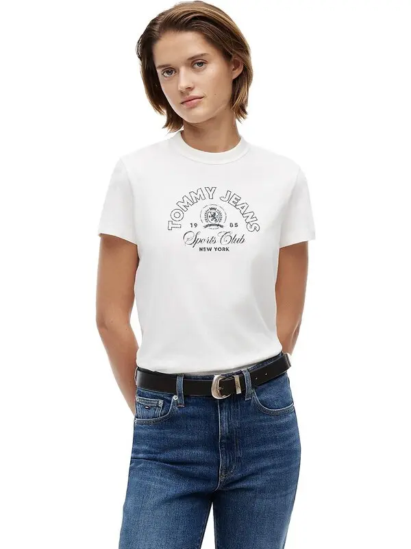 Tommy Hilfiger Sports Club Logo T-shirt - Ecru
