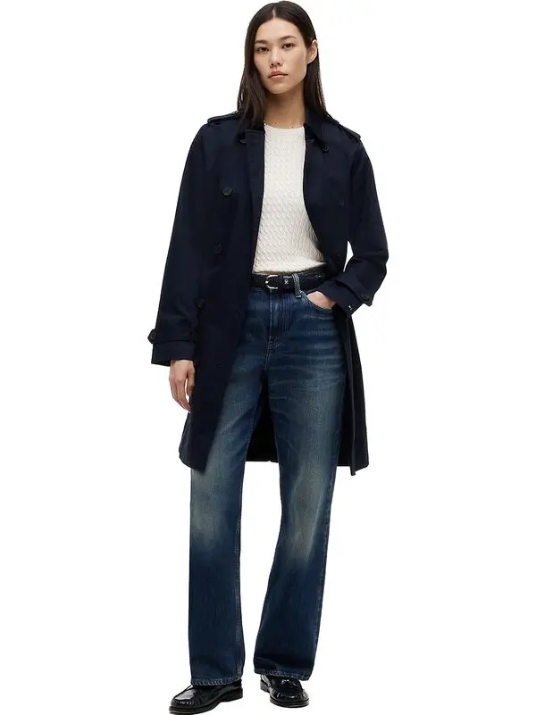 Tommy Hilfiger Double-breasted Belted Trench Coat - Navy