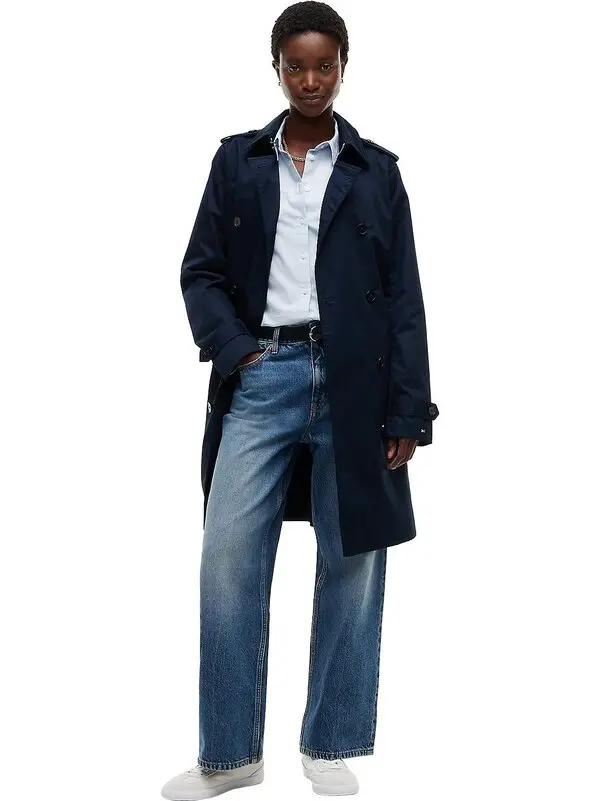 Tommy Hilfiger Double-breasted Belted Trench Coat - Navy