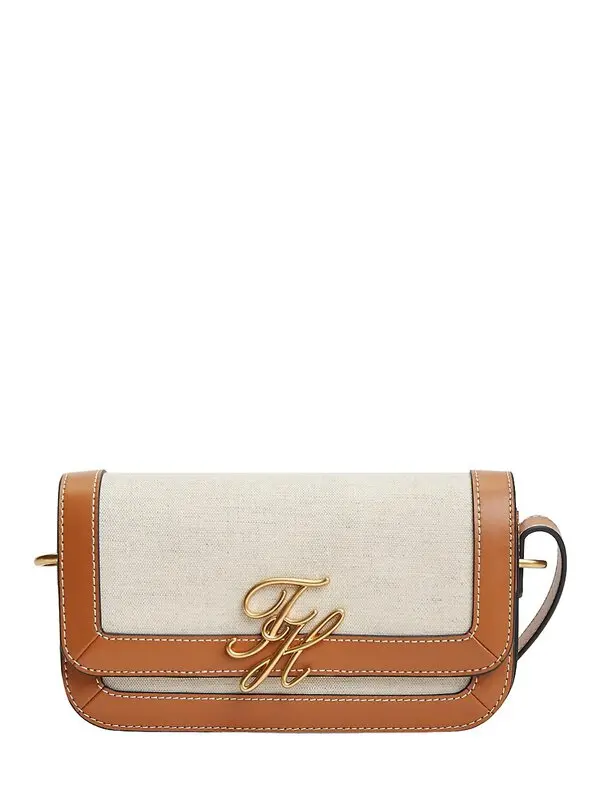 Tommy Hilfiger Script Monogram Canvas Crossbody Bag - Cognac