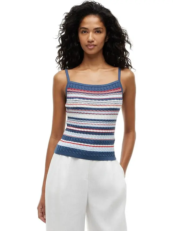Tommy Hilfiger Striped Cable Knit Tank Top - Multi Stripe