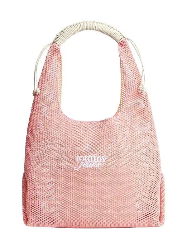 Tommy Hilfiger Slouchy Crochet Shoulder Bag - Pink Lilac Mix