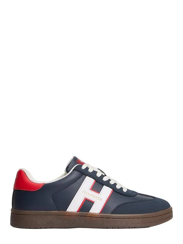 Tommy Hilfiger Logo Mix Media Low Top Sneakers - Navy/red/white