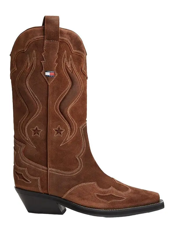 Tommy Hilfiger Suede Cowboy Boots - Dark Highland Khaki