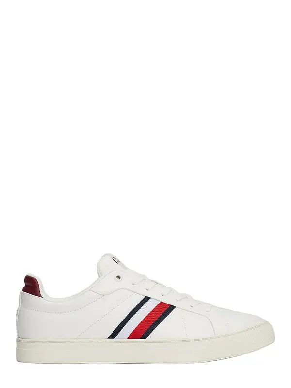 Tommy Hilfiger Signature Stripe Leather Court Sneaker - Ancient White/rouge