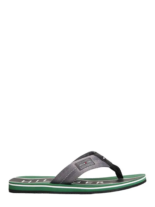 Tommy Hilfiger Logo Detail Flip Flops - Medium Grey