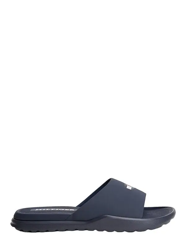 Tommy Hilfiger Flag Logo Slide Sandals - Blue