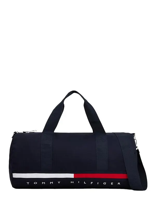 Tommy Hilfiger Duffle Bag With Flag Stripe Logo - Sky Captain