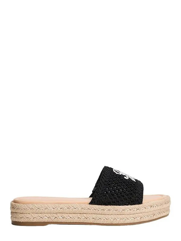Tommy Hilfiger Script Monogram Espadrille Sandals - Black