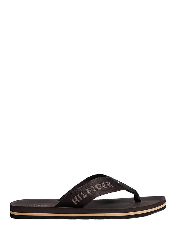 Tommy Hilfiger Monotype Flip-flop Sandals - Brown
