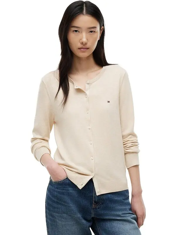 Tommy Hilfiger Fine Knit Cardigan - Light Beige