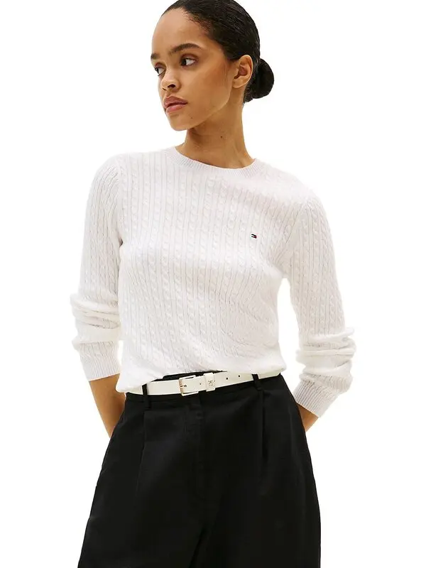 Tommy Hilfiger Cable Knit Sweater - Ecru
