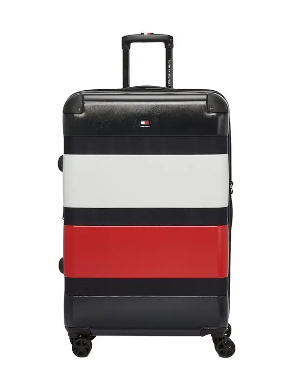 Tommy Hilfiger Color Block Hardcase Spinner Luggage - Navy Multi