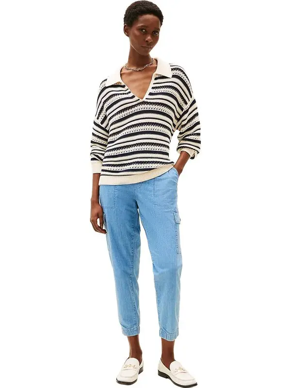 Tommy Hilfiger Belted Cargo Joggers - Light Wash Chambray