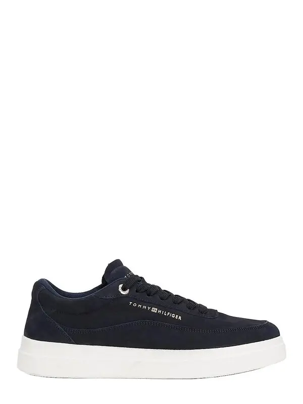 Tommy Hilfiger Nubuck Leather Platform Court Sneaker Navy - Space Blue