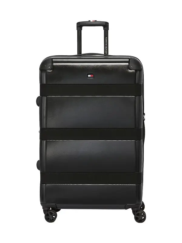 Tommy Hilfiger 28" Colorblock Hardcase Spinner Luggage - Black