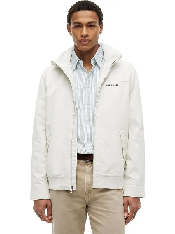 Tommy Hilfiger Water-resistant Hooded Regatta Jacket - Silver Birch