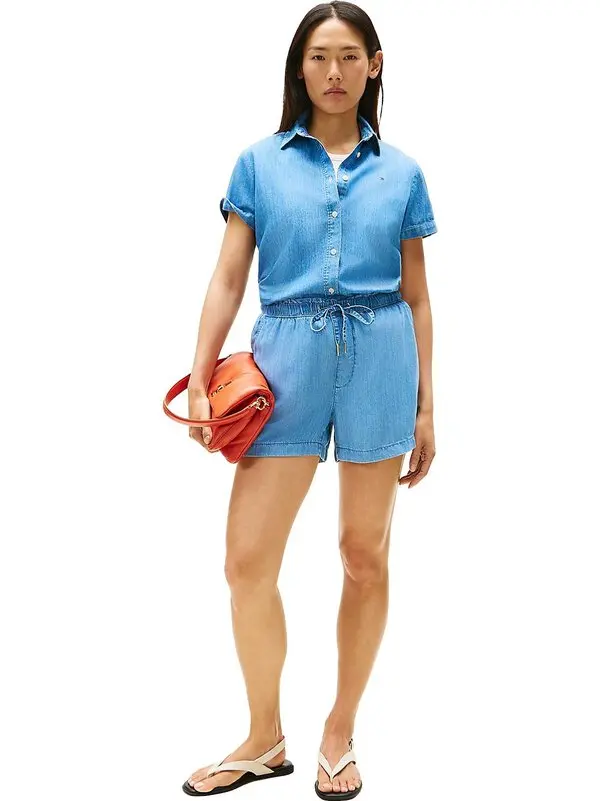 Tommy Hilfiger Lightweight Pull-on Shorts - Light Wash Chambray