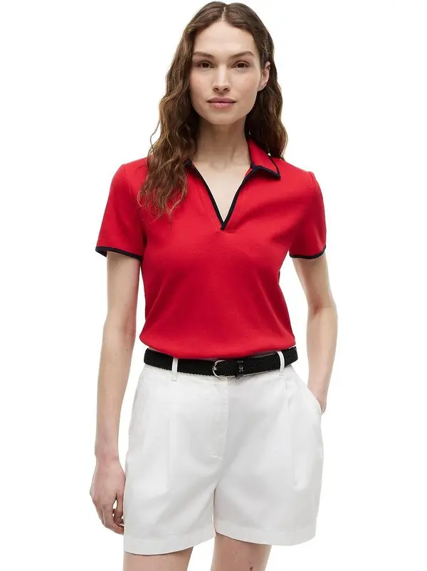 Tommy Hilfiger Polo With Tipped Collar And Cuffs - Primary Red
