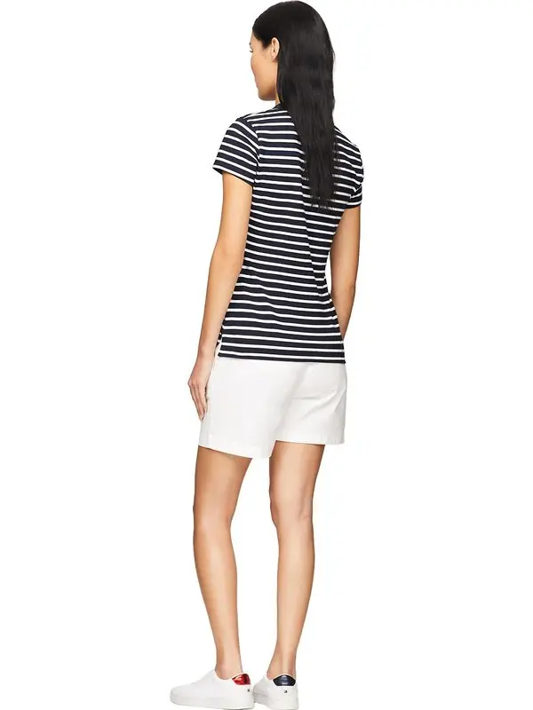 Tommy Hilfiger Slim Fit Striped Stretch Cotton Polo - Navy Multi