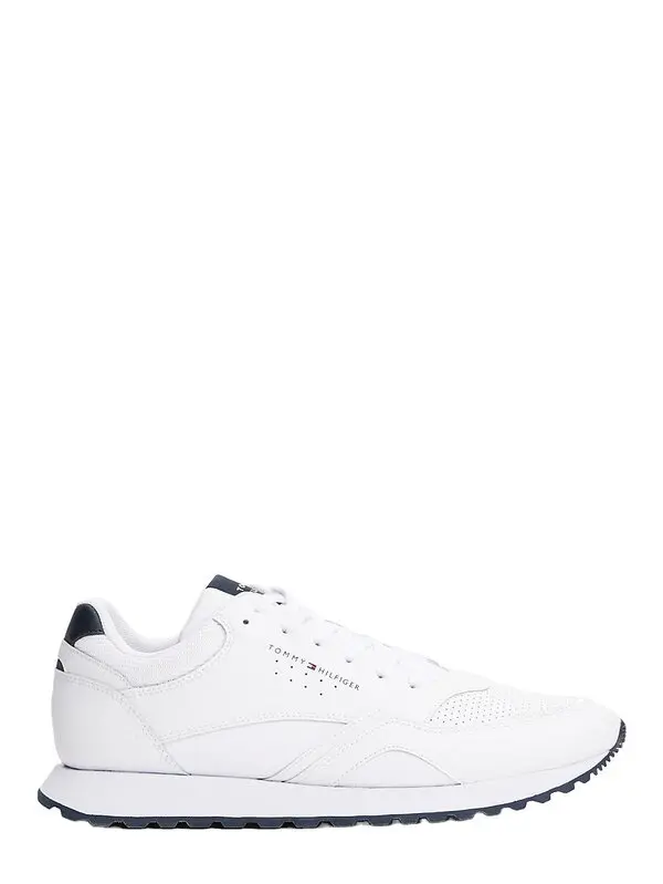 Tommy Hilfiger Leather-mix Runner Sneakers - White