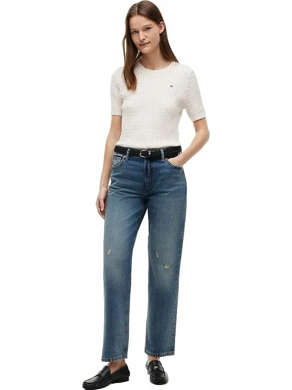 Tommy Hilfiger High-rise Classic Straight Jean - Medium Dark Wash