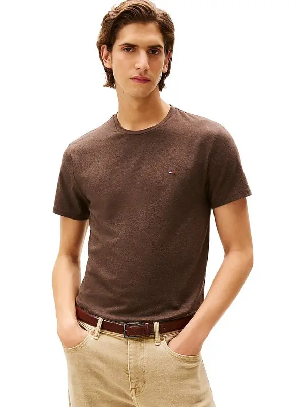 Tommy Hilfiger Slim Fit T-shirt Brown - Brown Heather