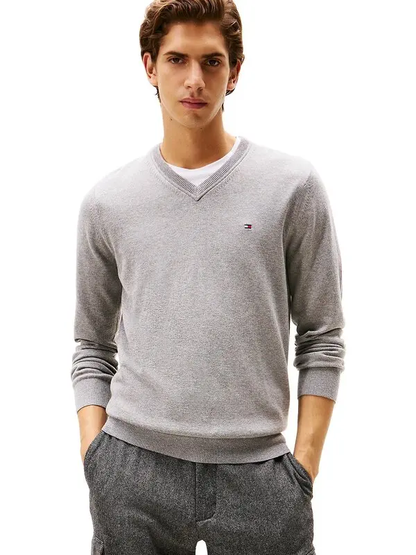 Tommy Hilfiger V-neck Sweater - Grey Heather