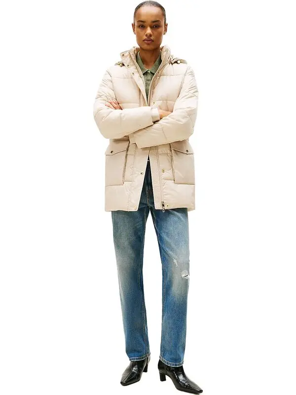 Tommy Hilfiger Hooded Puffer Coat - Classic Beige