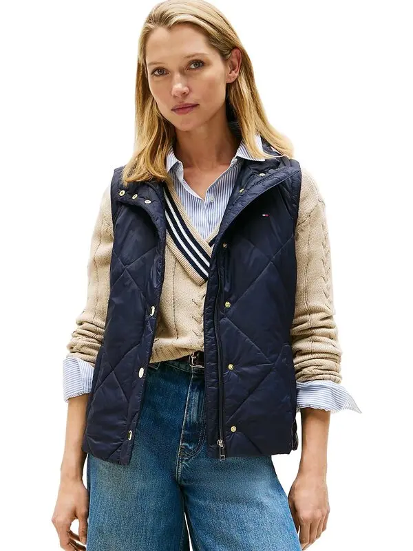 Tommy Hilfiger Padded Quilted Vest - Navy Blue