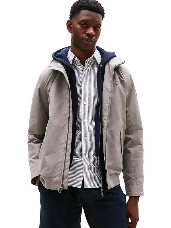 Tommy Hilfiger Water-resistant Hooded Regatta Jacket - Hydrogen Grey