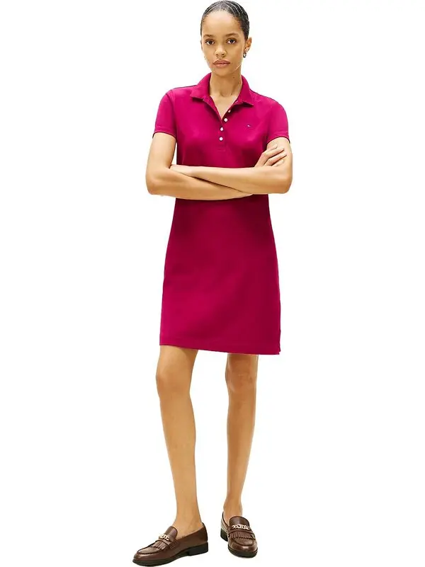 Tommy Hilfiger Classic Fit Stretch Cotton Polo Dress - Italian Wine