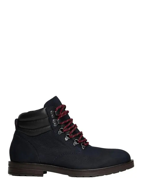 Tommy Hilfiger Water-repellent Cleated Leather Boots - Navy