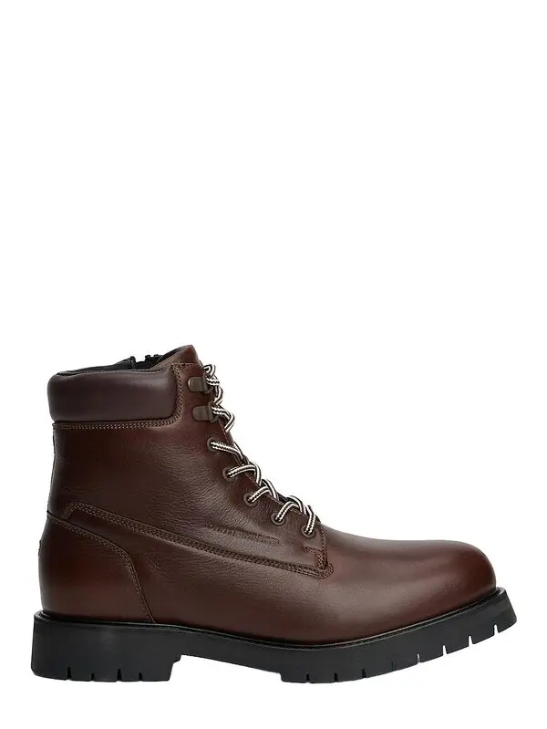 Tommy Hilfiger Leather Lace-up & Zip-up Boots - Legacy Brown