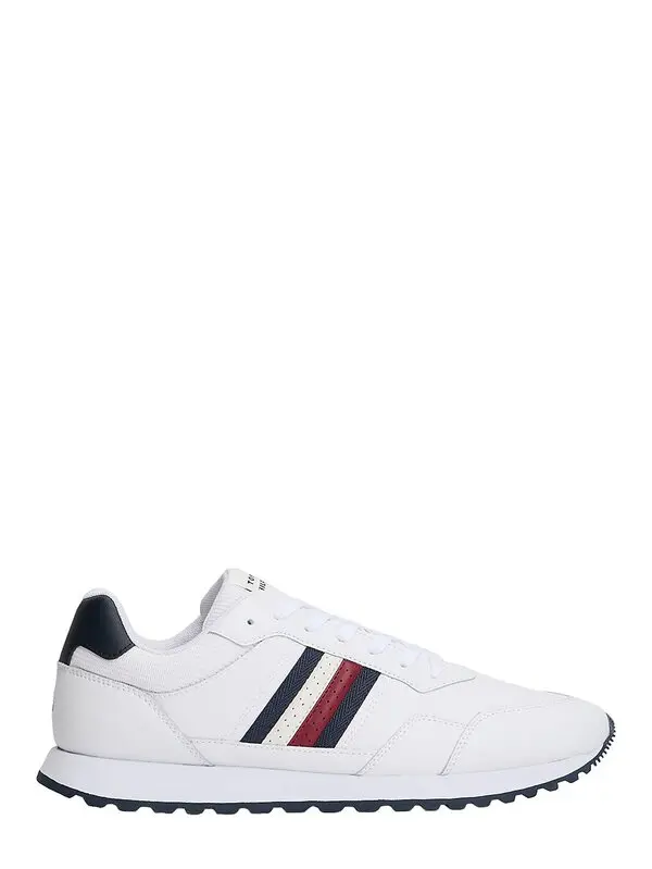 Tommy Hilfiger Signature Stripe Leather-mix Sneakers - White