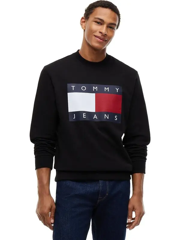 Tommy Hilfiger Big Flag Logo Sweatshirt - Black