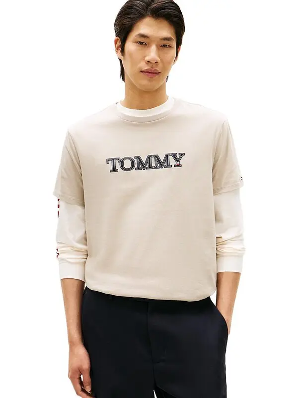 Tommy Hilfiger Tommy Graphic Logo T-shirt - Stone