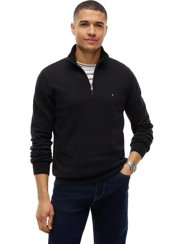 Tommy Hilfiger Classic Quarter-zip Sweater - Black