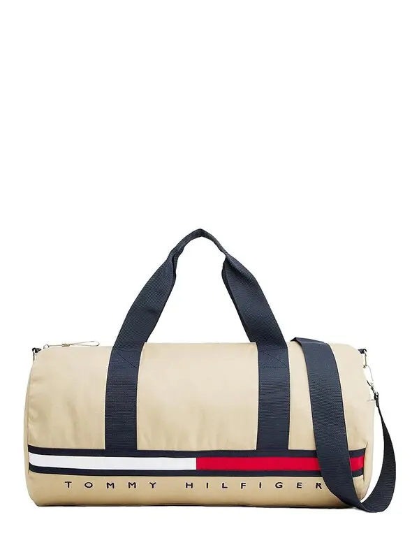 Tommy Hilfiger Flag Stripe Logo Duffle Bag - Khaki Sand