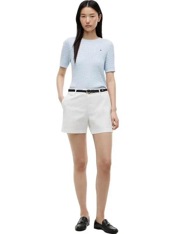Tommy Hilfiger Classic Fit Stretch Cotton Blend Shorts - Optic White Th