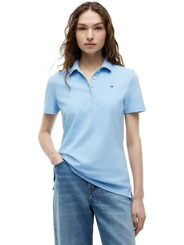Tommy Hilfiger Slim Fit Stretch Cotton Polo - Vessel Blue