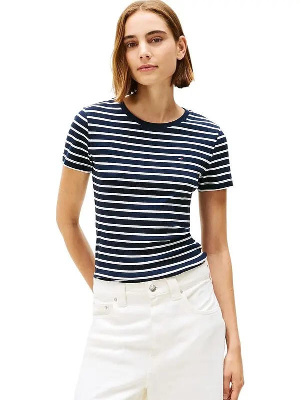 Tommy Hilfiger Striped Crewneck T-shirt - Navy