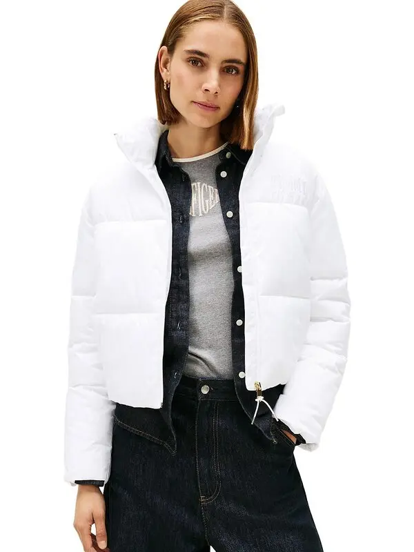 Tommy Hilfiger Cropped Puffer Jacket - Optic White