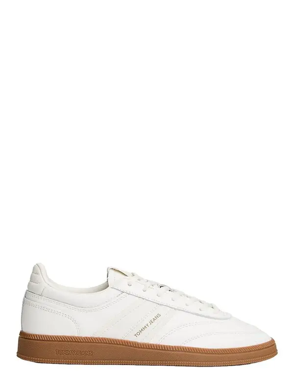 Tommy Hilfiger Leather Skater Sneakers - Ecru